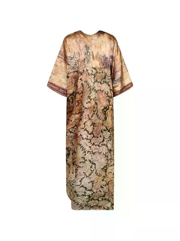 PIERRE-LOUIS MASCIA Tapestry-print V-neck Maxi Dress