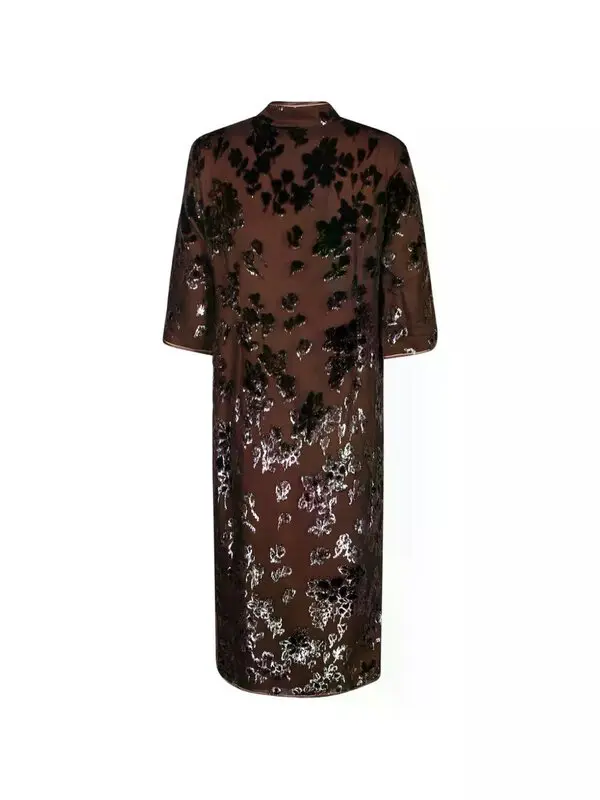 PIERRE-LOUIS MASCIA Floral-pattern Midi Dress - Brown