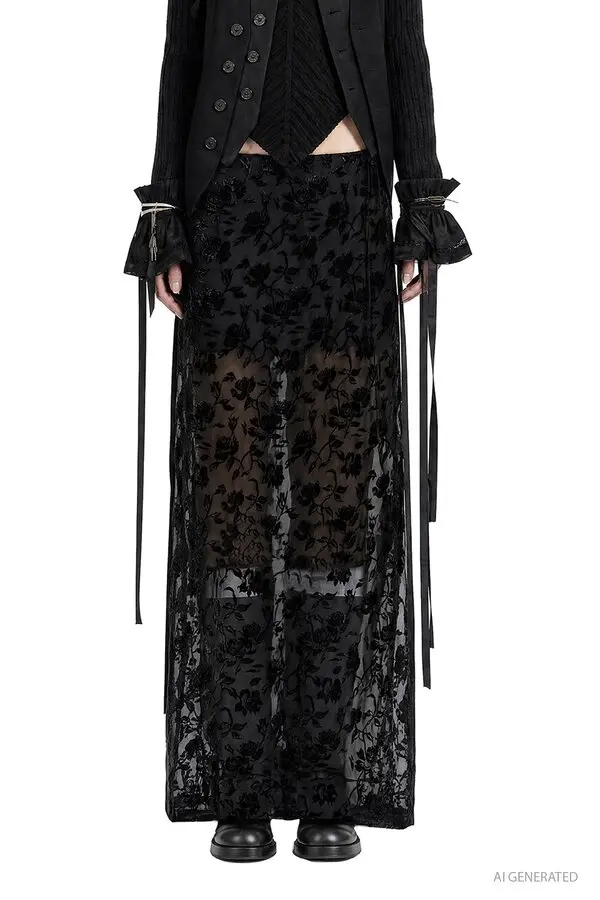 ANN DEMEULEMEESTER Eveline Long Bias Skirt - Black