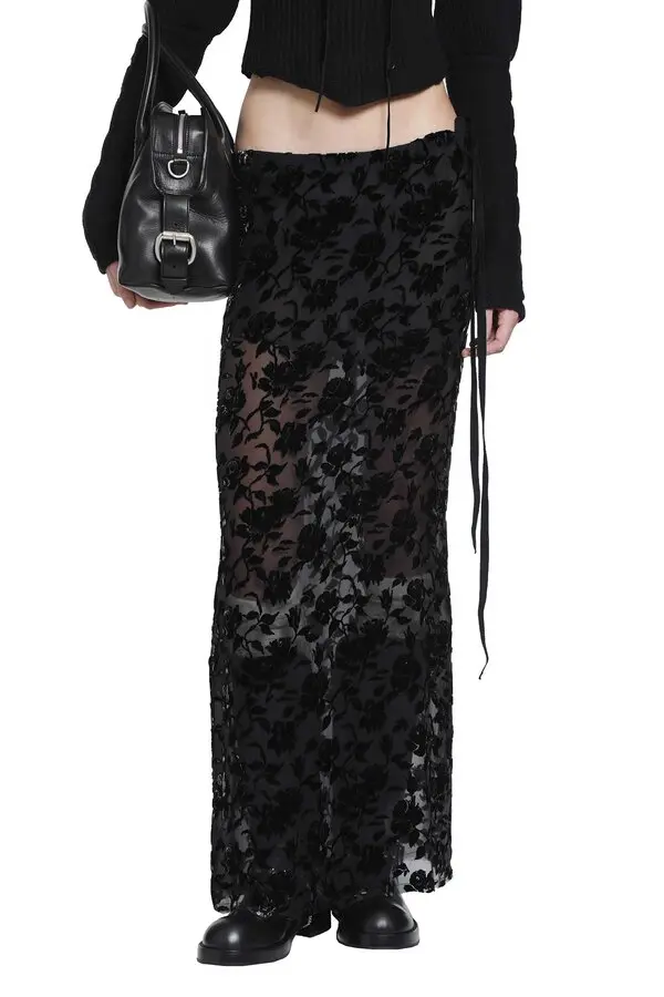 ANN DEMEULEMEESTER Eveline Long Bias Skirt - Black