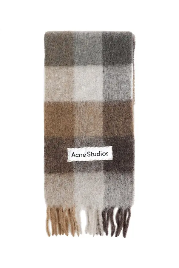 Acne Studios Check Fringe Scarf