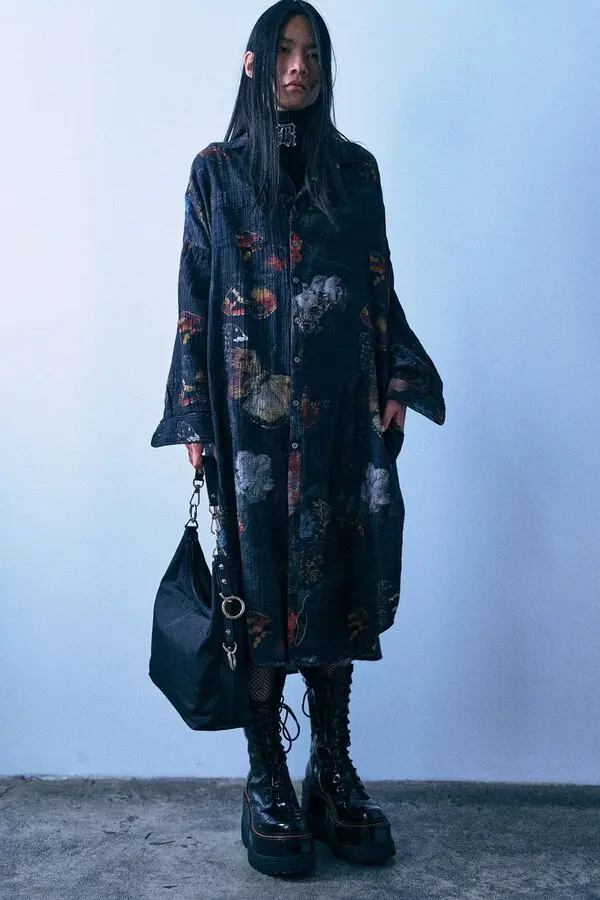R13 Reversible Jumbo Shirtdress