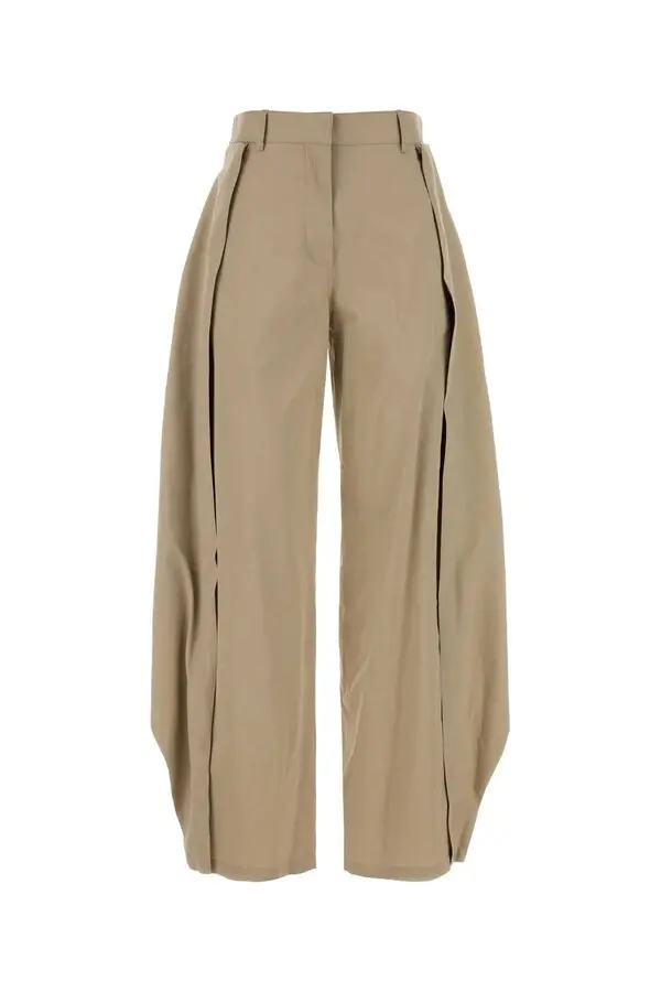 Loewe Beige Cotton Blend Wide-leg Pant