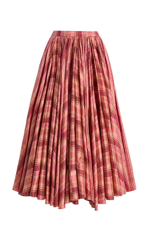 Altuzarra Charlie Pleated Silk Midi Skirt - Print