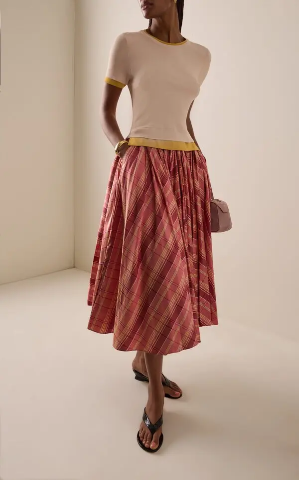 Altuzarra Charlie Pleated Silk Midi Skirt