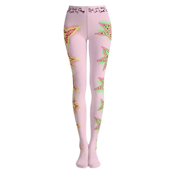 ACID CAT Side Stars Light Tights - Pink