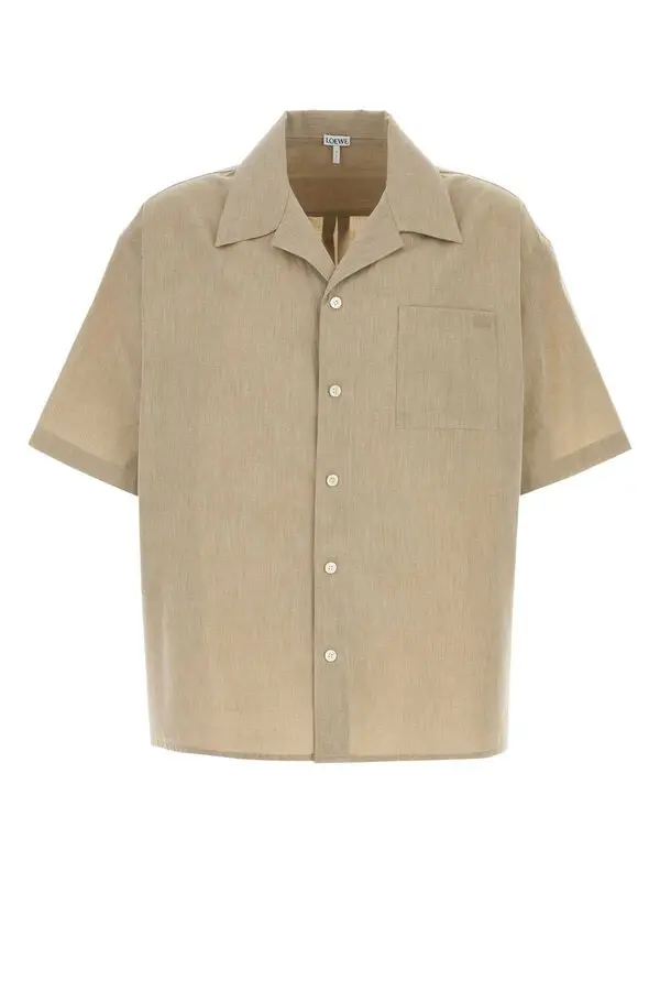 Loewe Sand Wool Blend Shirt - Brown