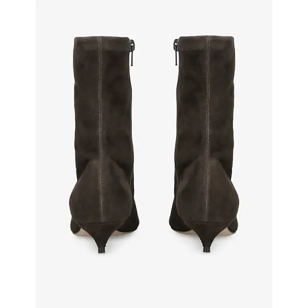 THE ROW Liisa 35 Kitten-heel Suede Ankle Boots