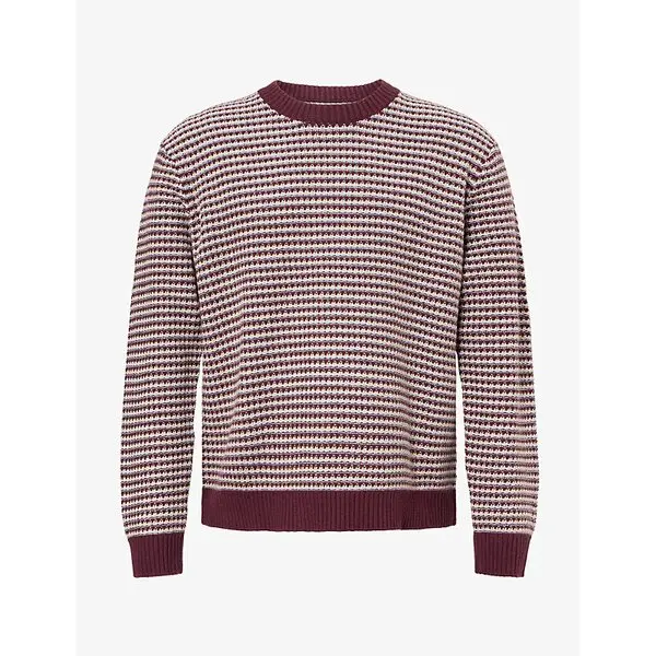 Nn07 Russell Stripe Crew Neck Wool-blend Knit Jumper