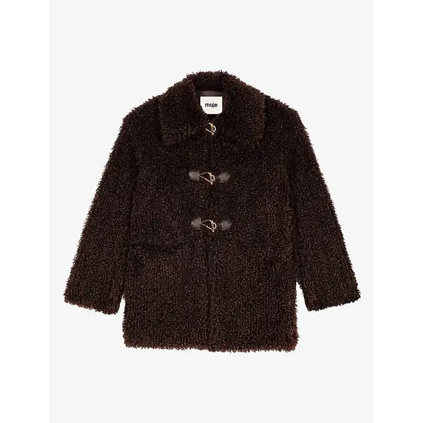 Maje Straight Mid-length Faux-fur Coat