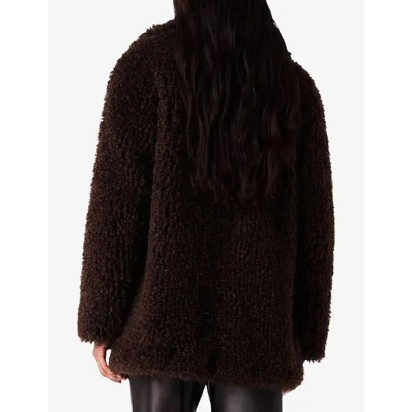 Maje Straight Mid-length Faux-fur Coat
