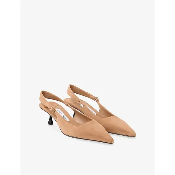 JIMMY CHOO Amel 50 Suede Slingback Pumps