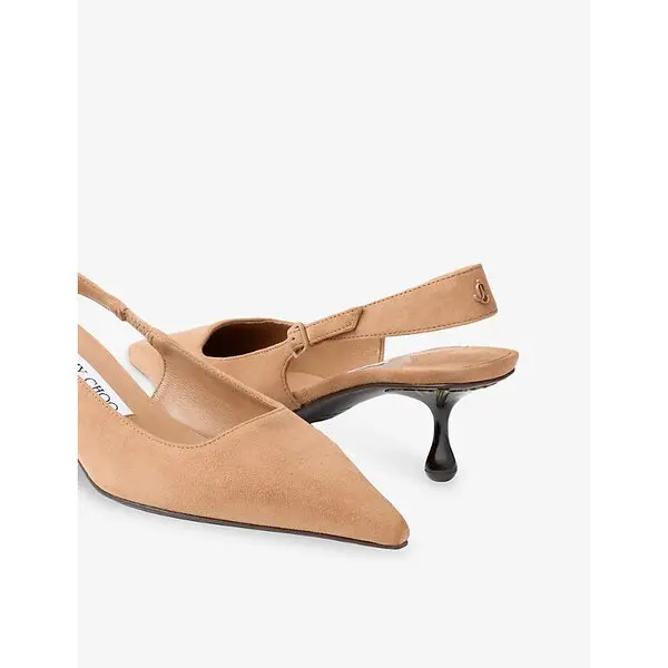 JIMMY CHOO Amel 50 Suede Slingback Pumps