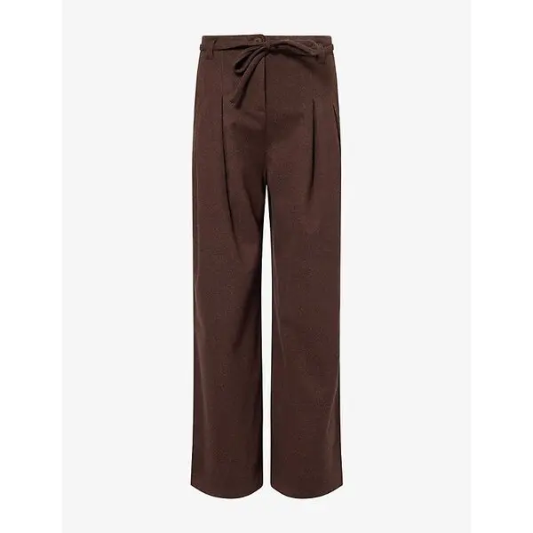 4TH & RECKLESS Luca Herringbone Wide-leg Woven Trousers