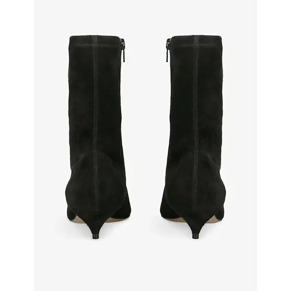 THE ROW Liisa 35 Kitten-heel Suede Ankle Boots