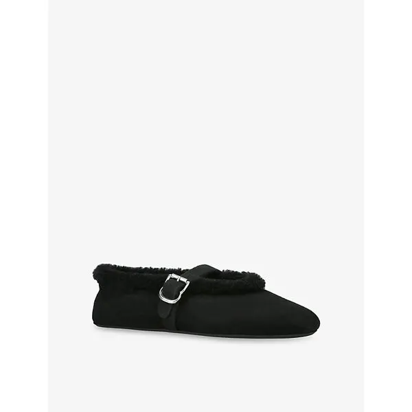 AZZEDINE ALAIA Round-toe Shearling Ballet Flats