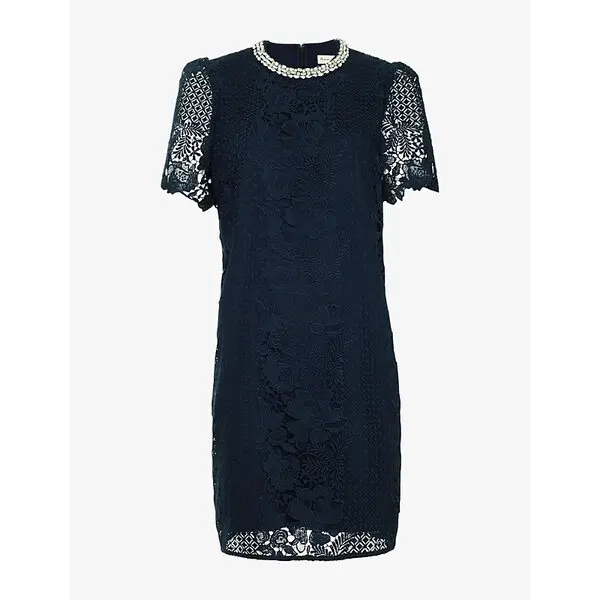 PHASE EIGHT Eloise Gem-embellished Lace-woven Mini Dress