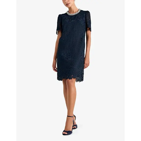 PHASE EIGHT Eloise Gem-embellished Lace-woven Mini Dress