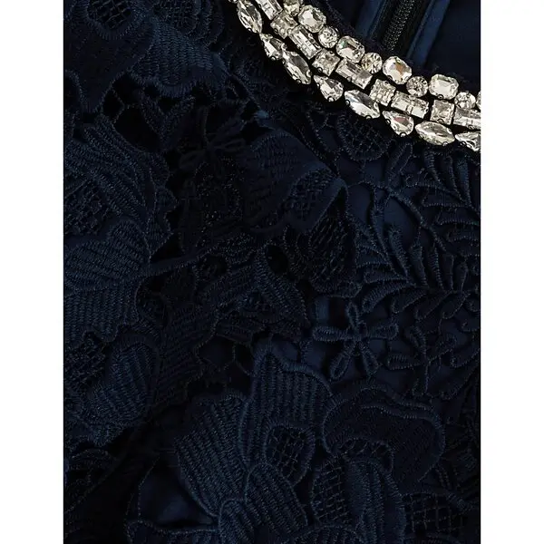 PHASE EIGHT Eloise Gem-embellished Lace-woven Mini Dress