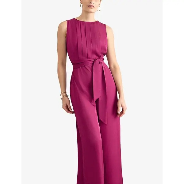 PHASE EIGHT Janine Wide-leg Satin Jumpsuit