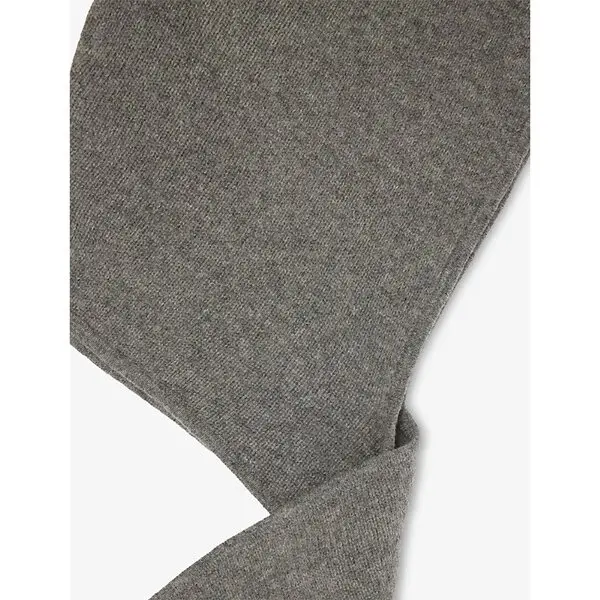 FWSS Tie Up Knitted Merino-wool Hood - Mid Grey