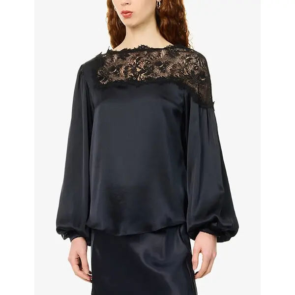 Isabel Marant Étoile Azare Lace-insert Silk Blouse
