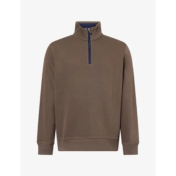Gant Sacker Rib Half-zip Cotton-jersey Sweatshirt