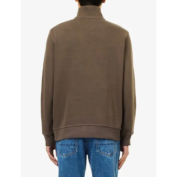 Gant Sacker Rib Half-zip Cotton-jersey Sweatshirt