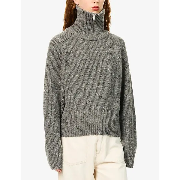 Samsøe Samsøe Saamandy Zip Turtleneck Wool-blend Jumper