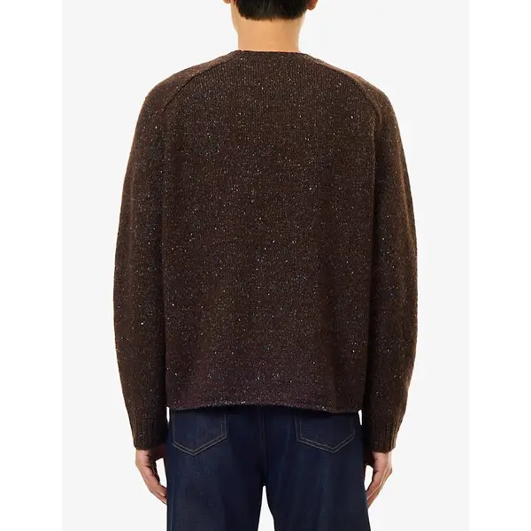Nn07 Jim Crew Neck Melange Wool-blend Knit Jumper - Deep Truffle