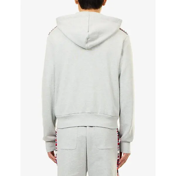 OSCAR OUYANG Military Stripe Panel Cotton-jersey Hoody