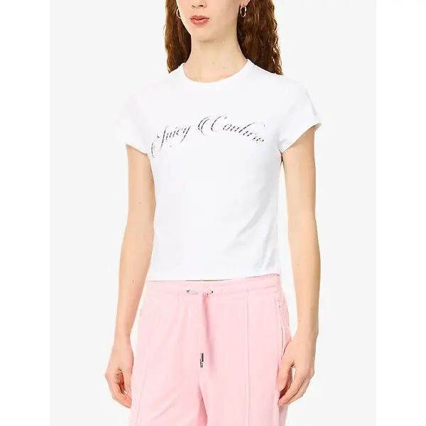 Juicy Couture Script Diamanté-logo Jersey Baby T-shirt
