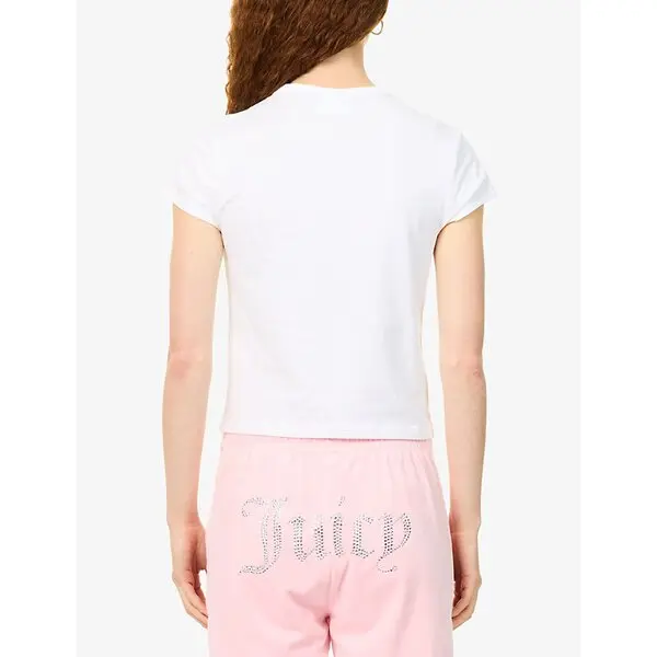 Juicy Couture Script Diamanté-logo Jersey Baby T-shirt