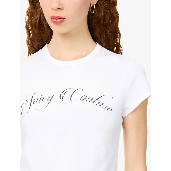 Juicy Couture Script Diamanté-logo Jersey Baby T-shirt