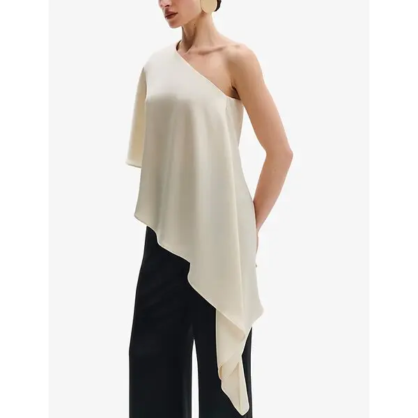 MALINA Aria Asymmetric Relaxed-fit Satin Blouse