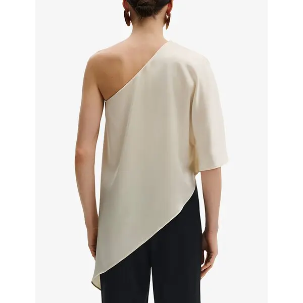 MALINA Aria Asymmetric Relaxed-fit Satin Blouse