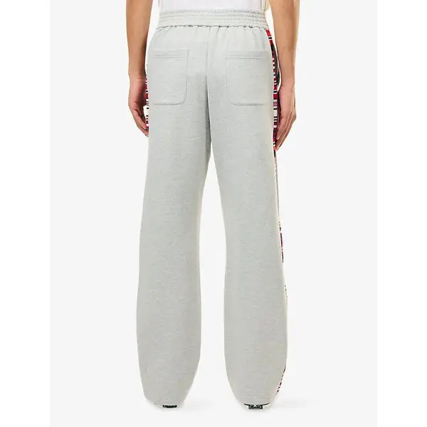 OSCAR OUYANG Stripe Panel Cotton-jersey Jogging Bottoms