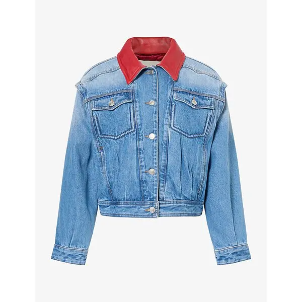 Isabel Marant Étoile Devyn Leather-collar Denim Jacket