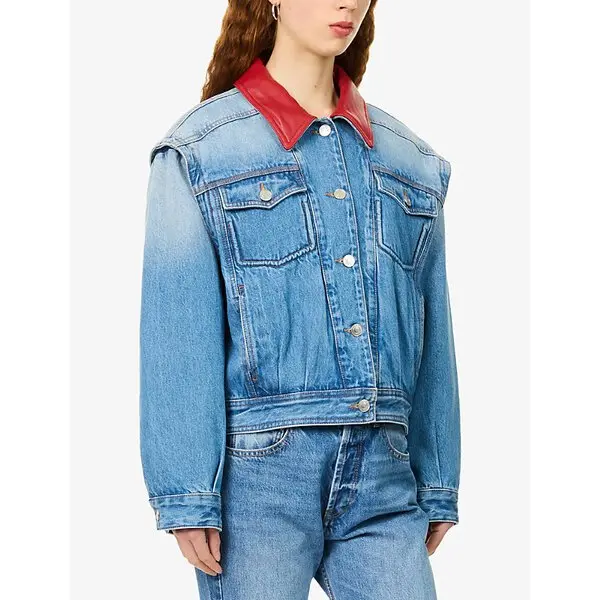 Isabel Marant Étoile Devyn Leather-collar Denim Jacket