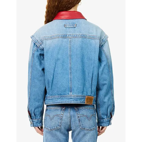 Isabel Marant Étoile Devyn Leather-collar Denim Jacket