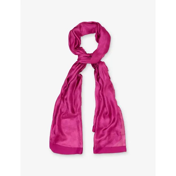 PHASE EIGHT Satin-trim Woven Scarf - Red
