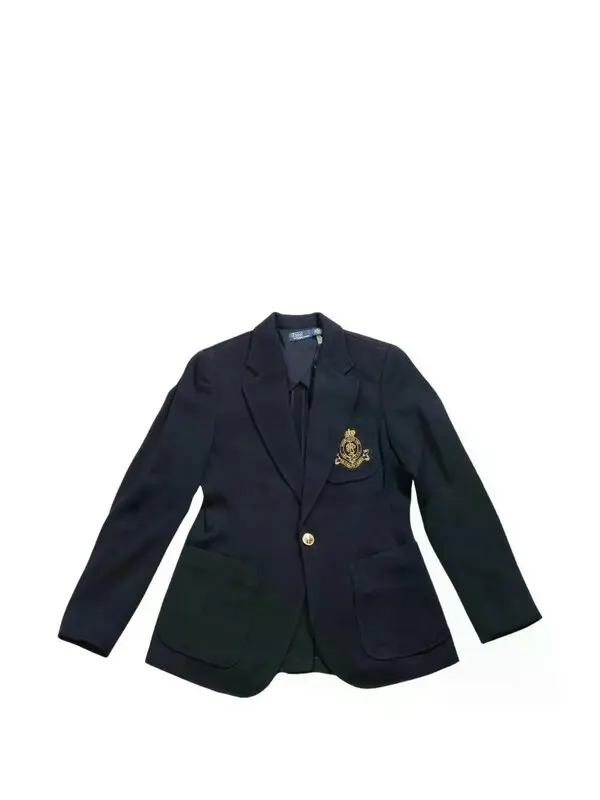 Polo Ralph Lauren Single-breasted Logo-crest Knit Blazer