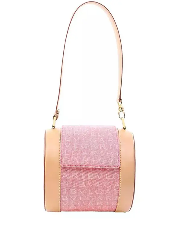 BVLGARI 2010-2026 Logomania Canvas Cylinder Handbag