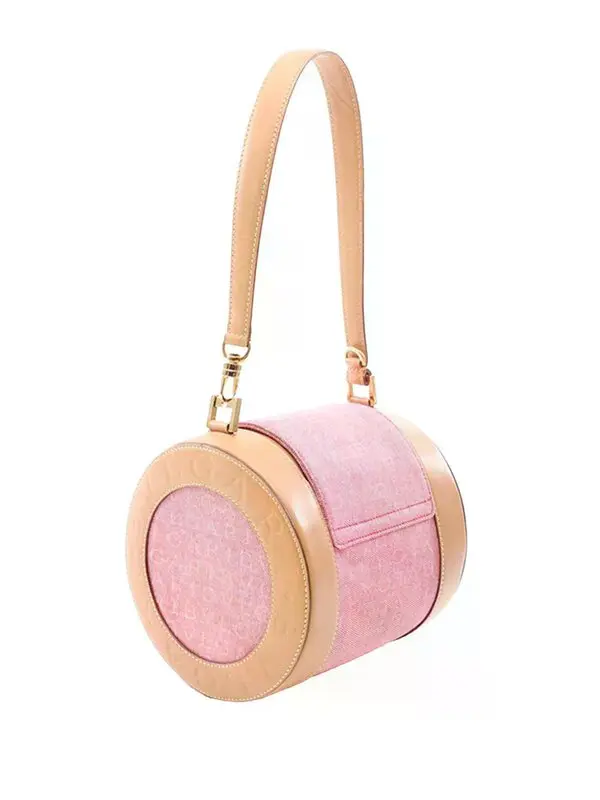 BVLGARI 2010-2026 Logomania Canvas Cylinder Handbag
