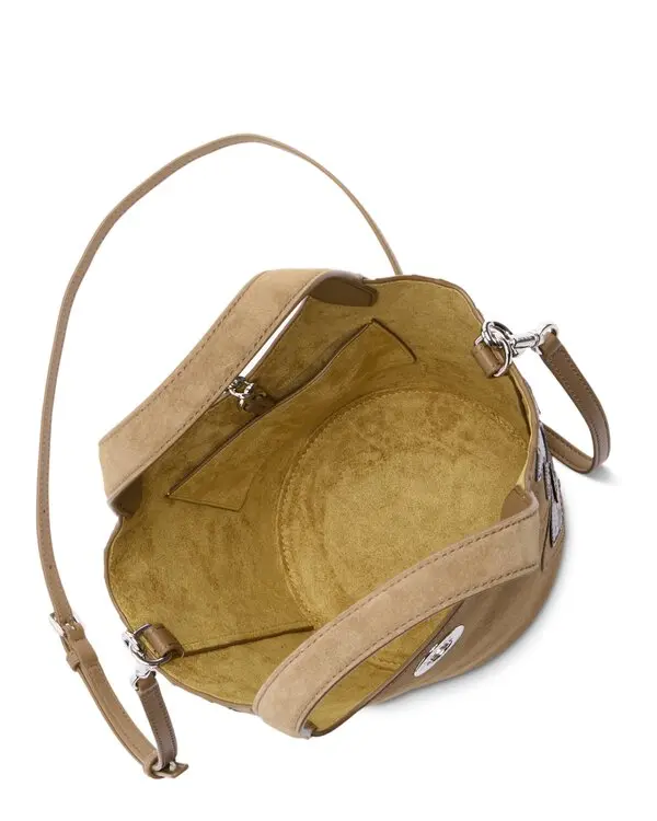 Veronica Beard Anchor Suede & Snake Embossed Leather Crossbody Bag
