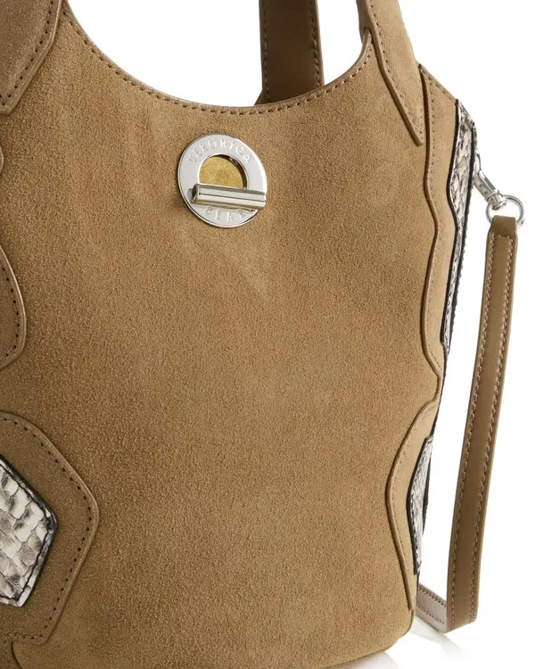 Veronica Beard Anchor Suede & Snake Embossed Leather Crossbody Bag