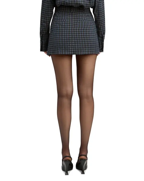 Derek Lam 10 Crosby Jacob Mini Plaid Rayon Mini Skirt
