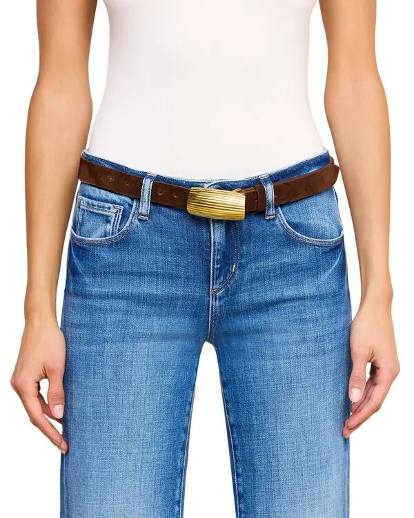L'Agence Machado Suede Ribbed Domed Belt