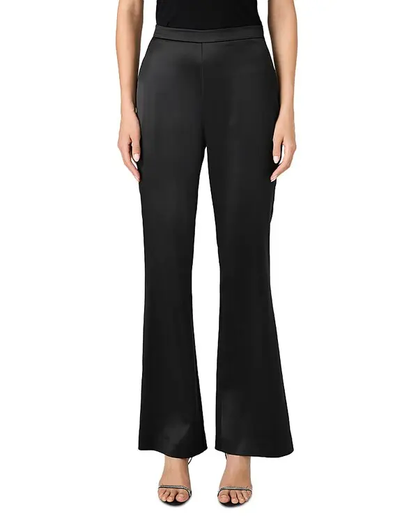 French Connection Maelys Flare Hem Satin Pants - Black