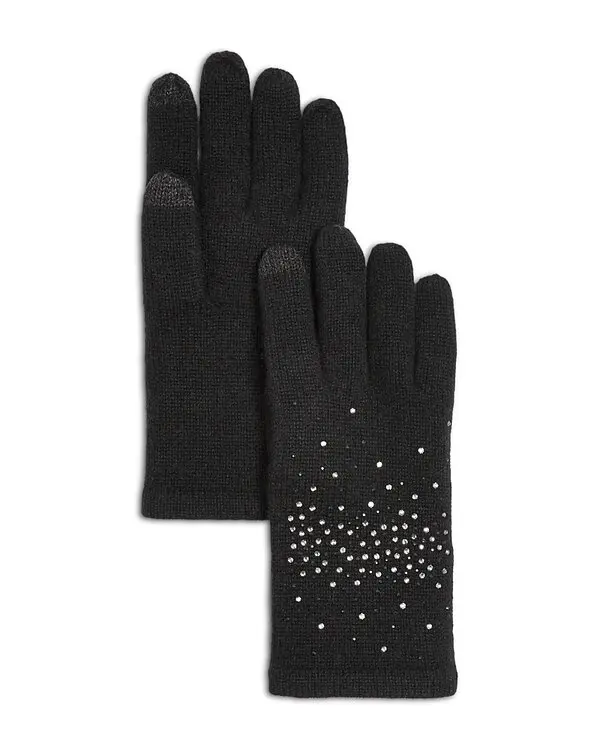 AMICALE CASHMERE Crystal Cashmere Tech Gloves Exclusive - Black